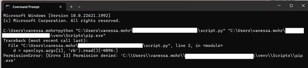 Permission error when accessing pip.exe in virtual environment (Python 3.10 on Windows) - Python ...