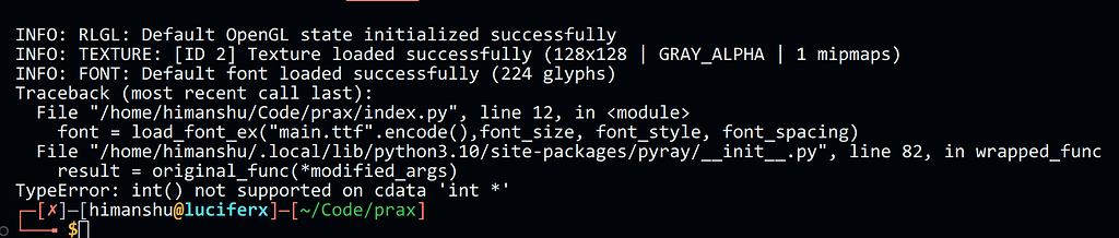 Pyraylib not loading custom font - Python Help - Discussions on Python.org