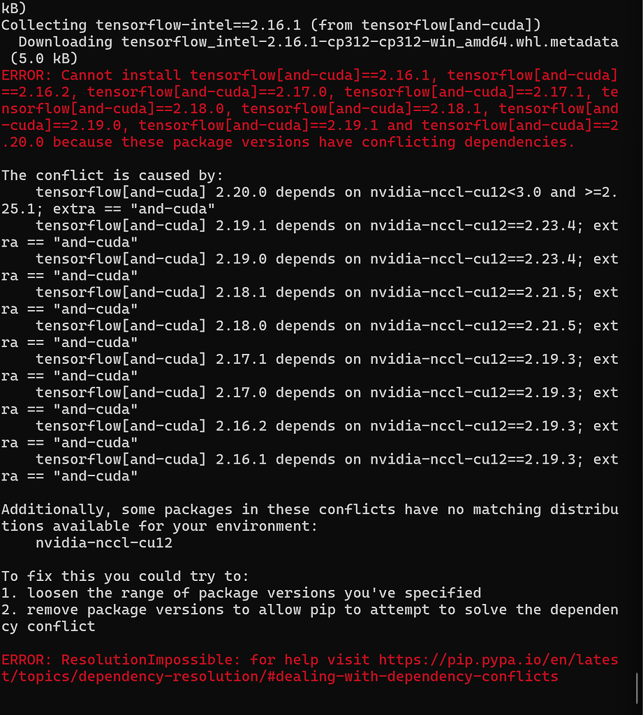 Tensorflow installation issue - Python Help - Discussions on Python.org