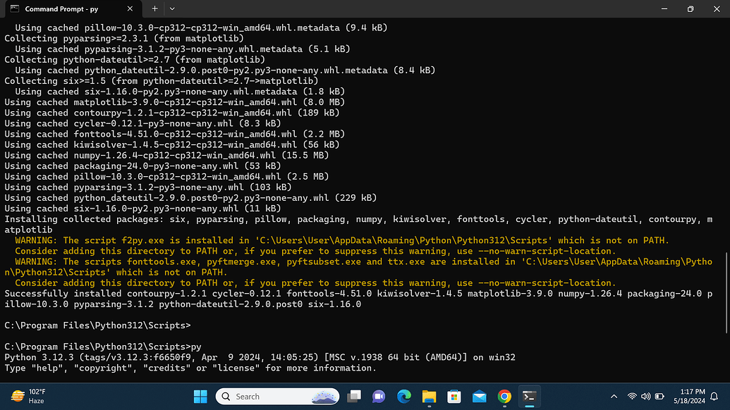 Problem While Installing Matplotlib Liberary Python Help