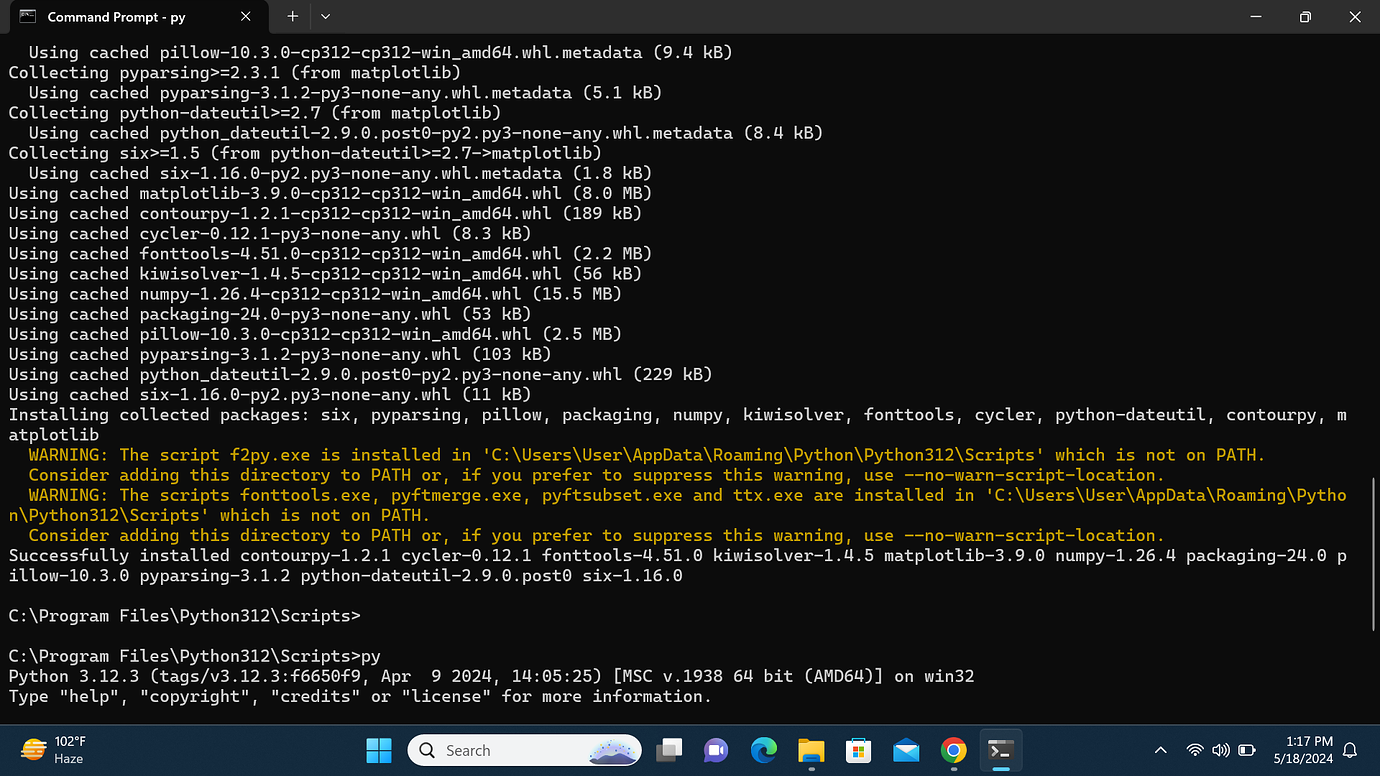 Problem while installing matplotlib liberary - Python Help ...