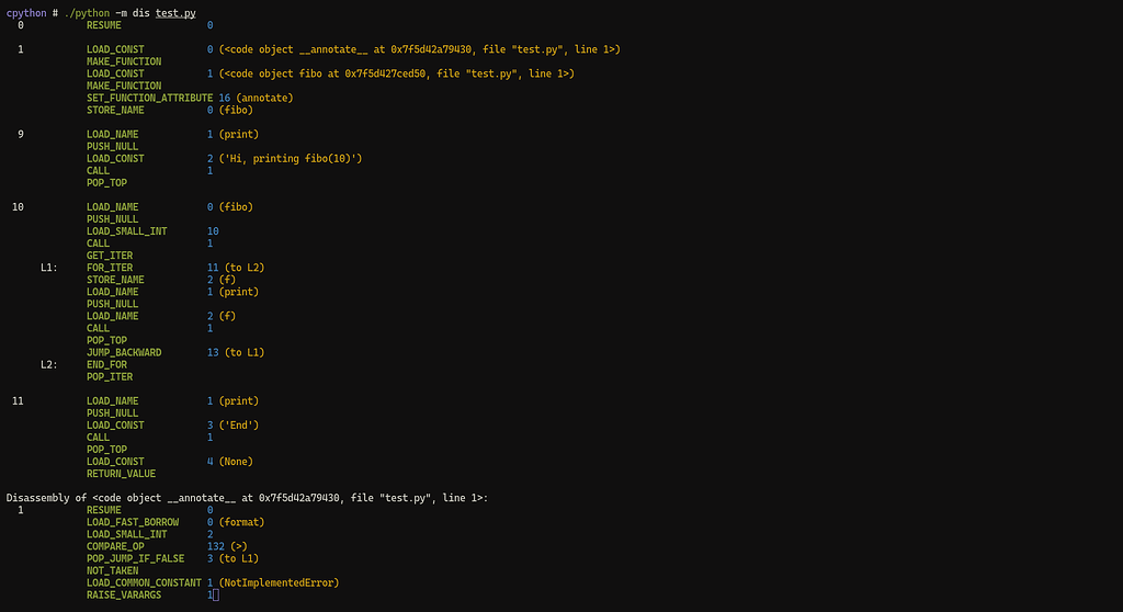 Syntax highlighting for dis module - Ideas - Discussions on Python.org