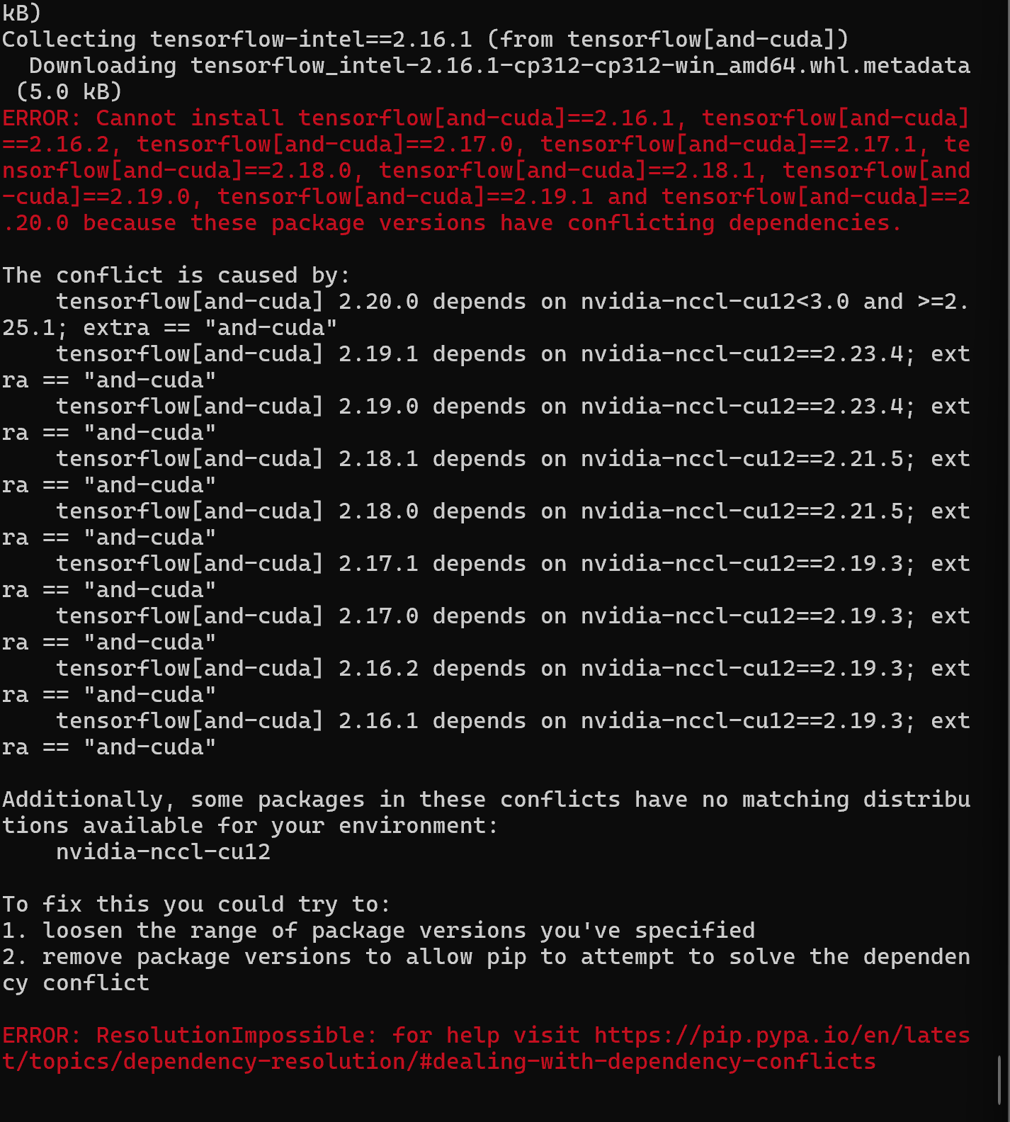 Tensorflow installation issue - Python Help - Discussions on Python.org