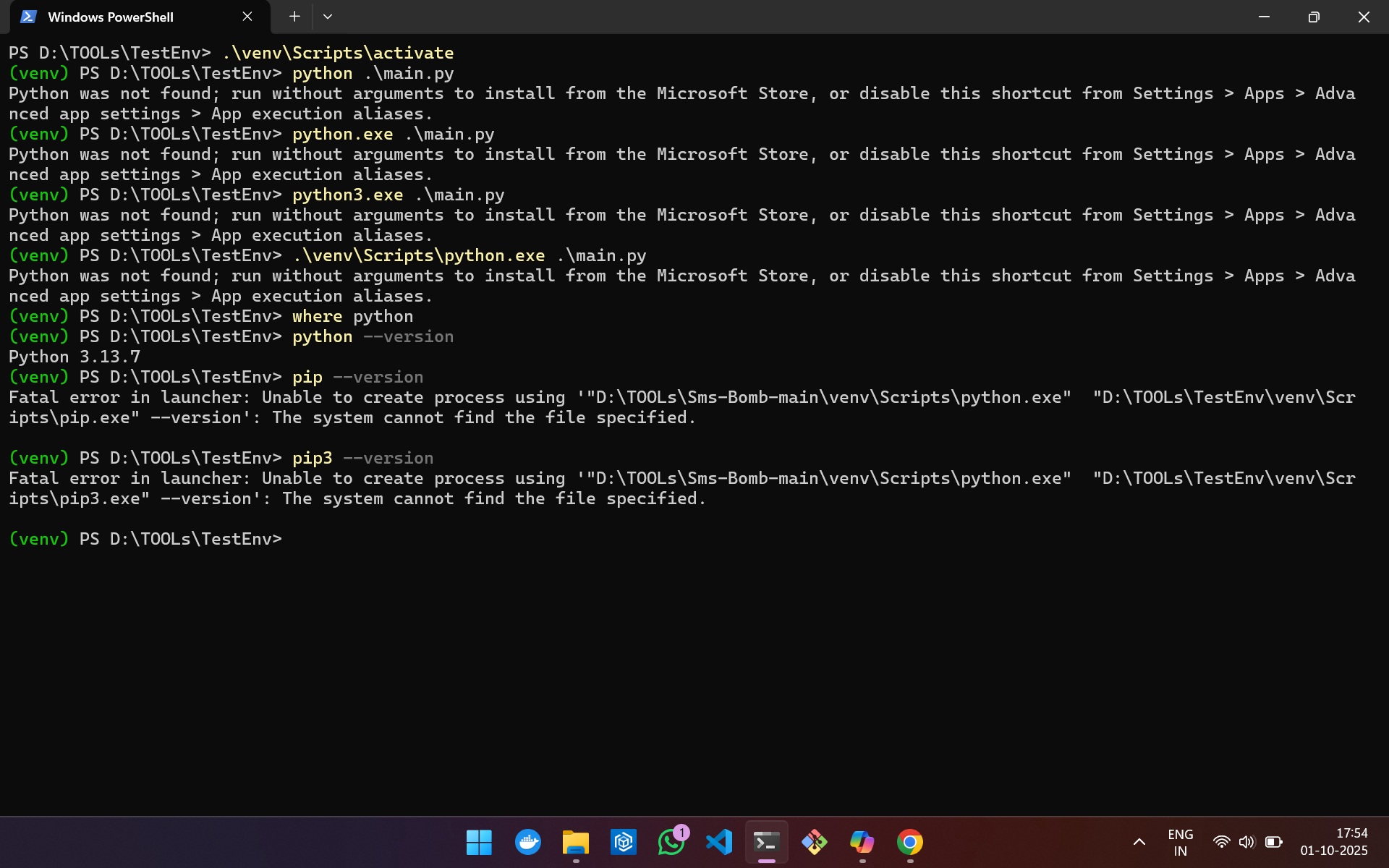Problem with python in virtual environment - Python Help - Discussions ...