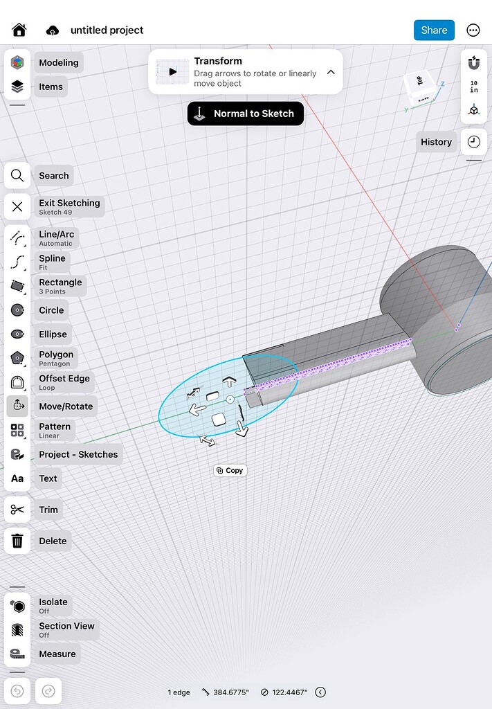 Crash, moving circular sketch - History-Based Parametric Modeling Beta - Shapr3D Community
