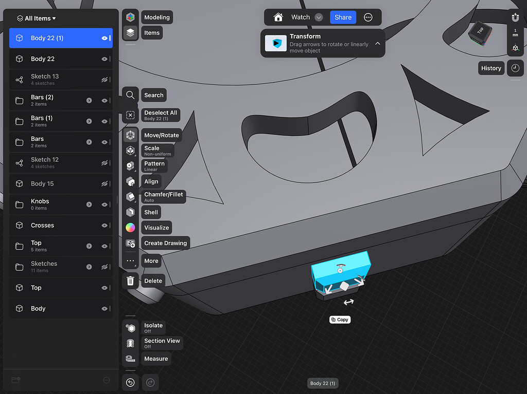 Move tool angled? - History-Based Parametric Modeling Beta - Shapr3D Community