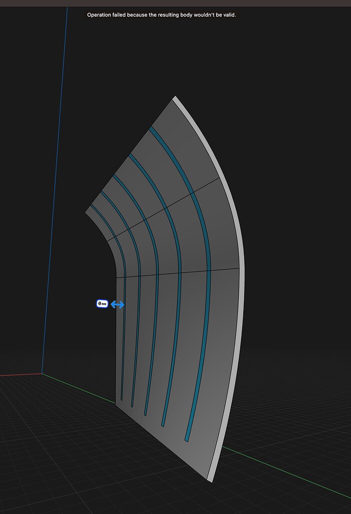 Problem with extruding projected patterns on a loft curved surface ...