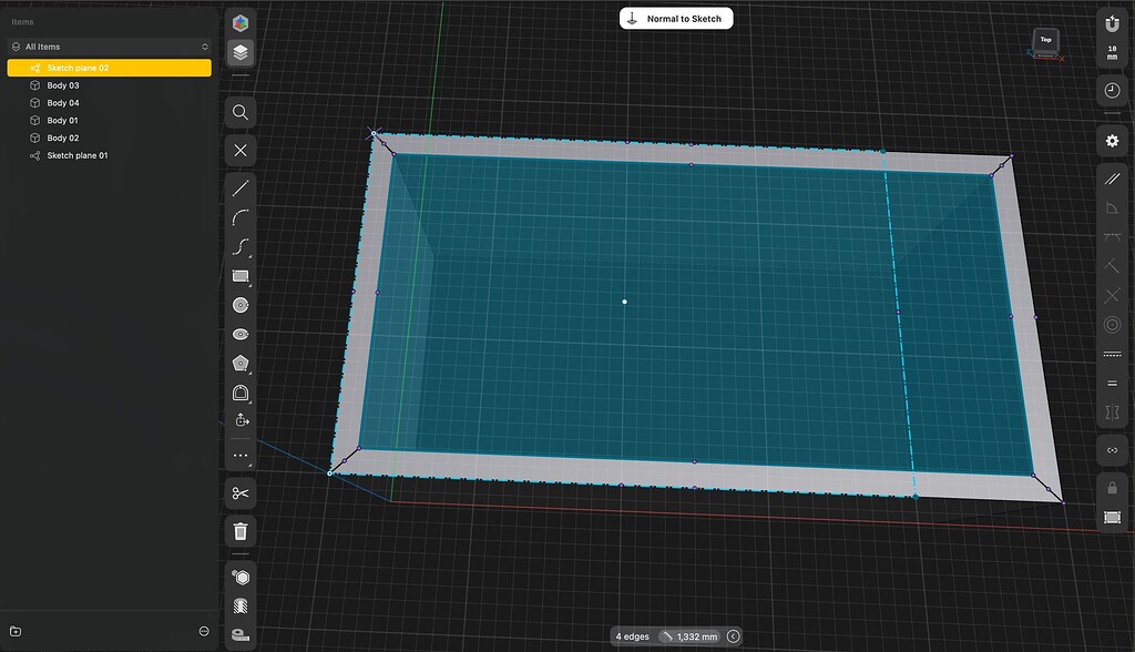 Can't constrain rectangle to existing object - History-Based Parametric Modeling Beta - Shapr3D ...
