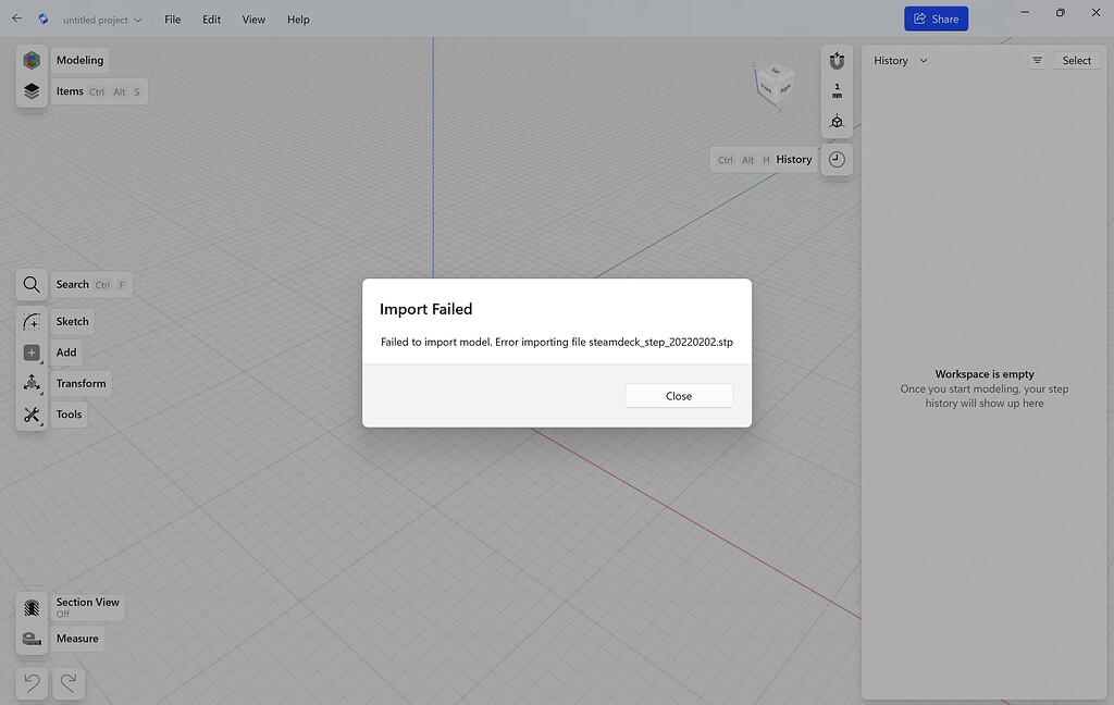 Step import is broken on Windows on ARM - Need help? We are here. - Shapr3D Community