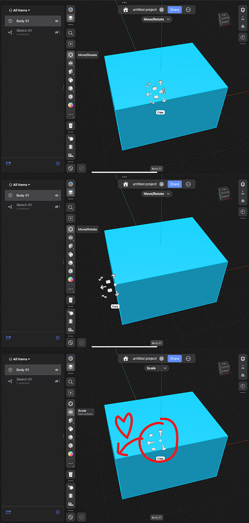 Move/Rotate and Scale redesign we all need - Feature requests - Shapr3D Community