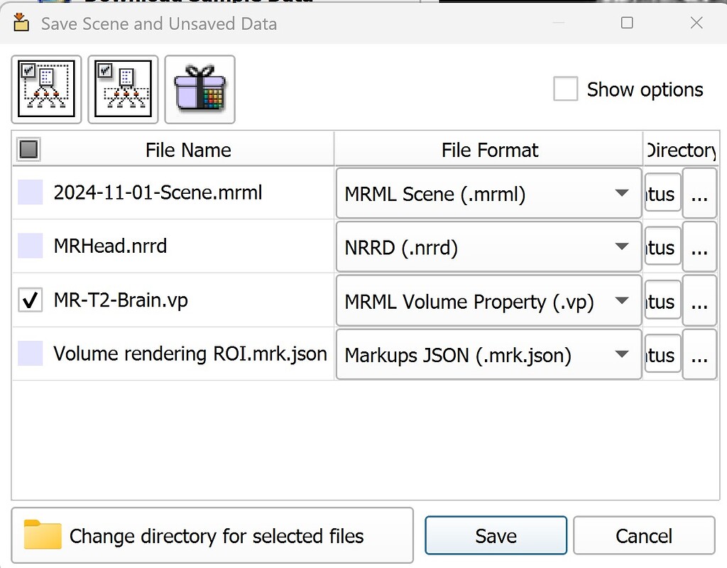 Volume rendering file shows up as changed in Save dialog directly after opening an mrml scene ...