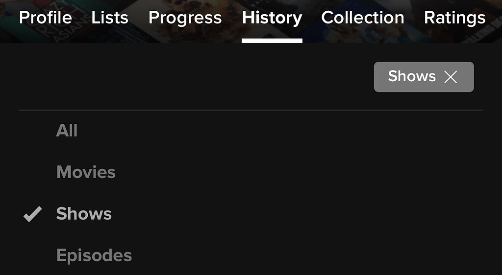 [Migrate from Watcht] [History] Possibility to display movies & shows combined (without episodes ...