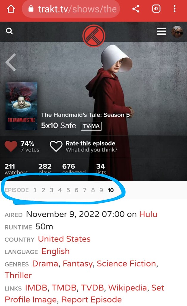 Enable in episode screen navigation to other episodes - Feature Requests - Trakt Forums