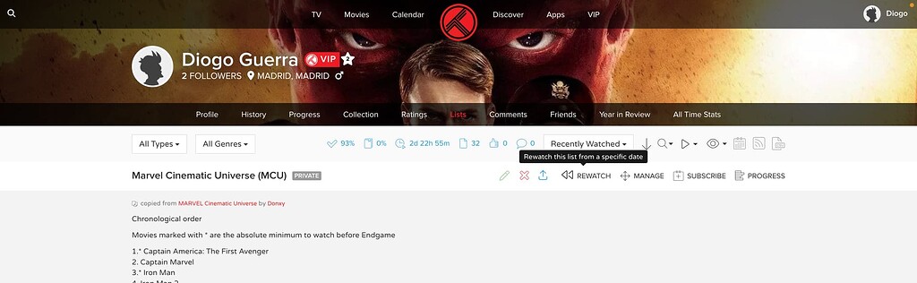 Rewatch a movie list or collection - Feature Requests - Trakt Forums