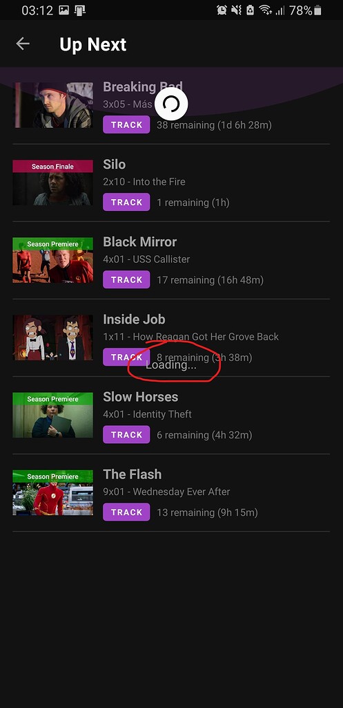 Reloading "Up Next" on Android has bad text - Feature Requests - Trakt Forums