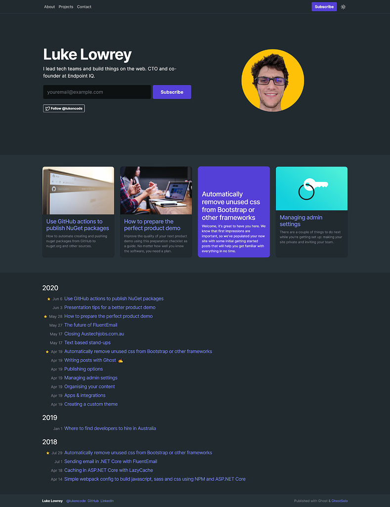 GhostSolo - a free and open source theme for solo bloggers - Themes - Ghost Forum