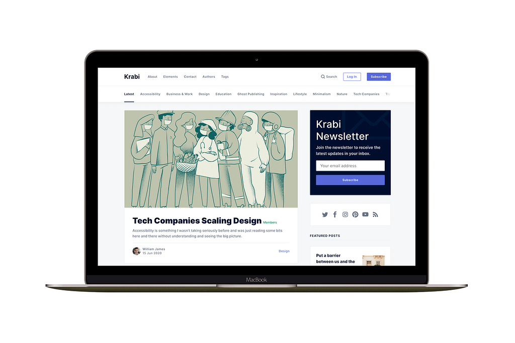 Krabi - New Ghost CMS Theme - Marketplace - Ghost Forum