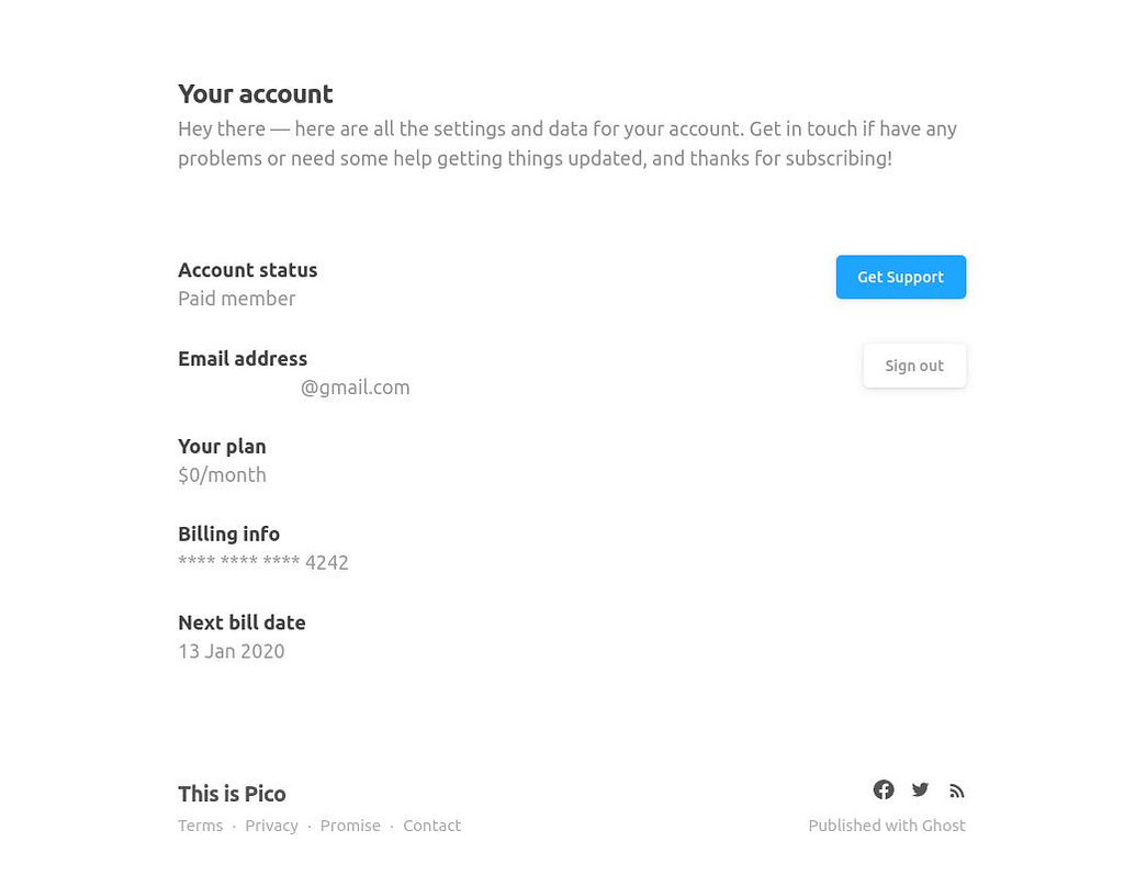 Pico does not show the cost of the subscription - Themes - Ghost Forum