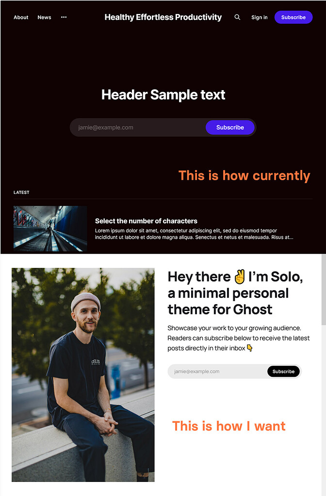 Change landing page - Themes - Ghost Forum