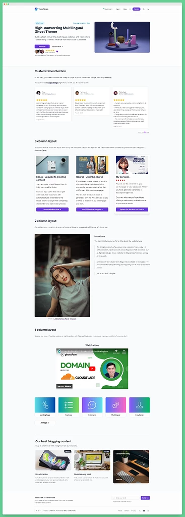 TanaFlows - High-converting Multilingual Ghost Theme - Marketplace - Ghost Forum