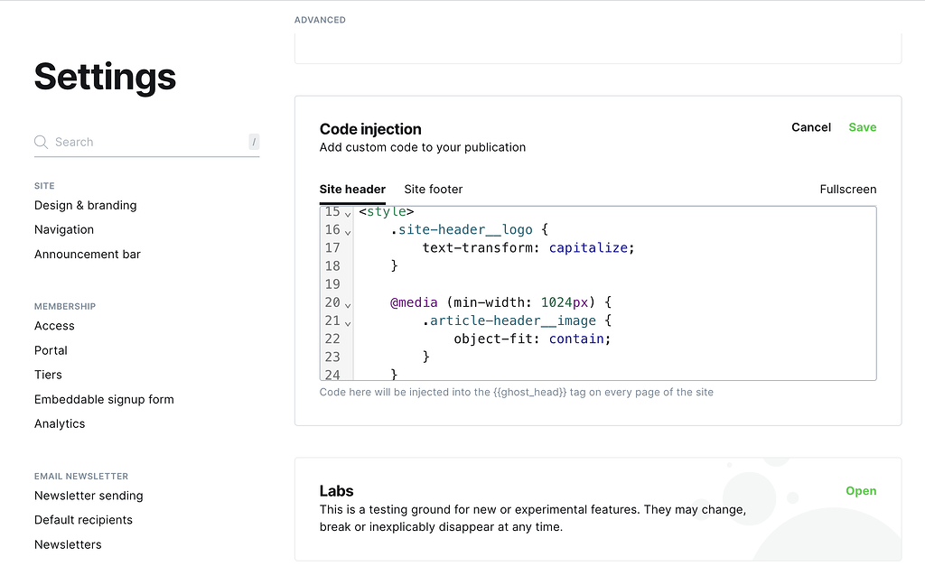 The Settings Page Redesign - Using Ghost - Ghost Forum