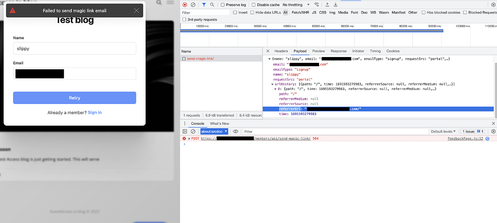 Mailgun not working when on Digital Ocean (Ghost running with docker-compose). 504 in web ui ...