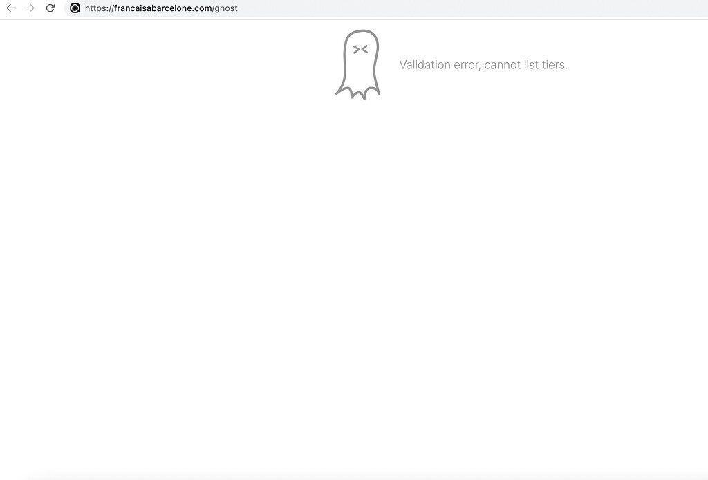 Validation error, cannot list tiers - Developer help - Ghost Forum