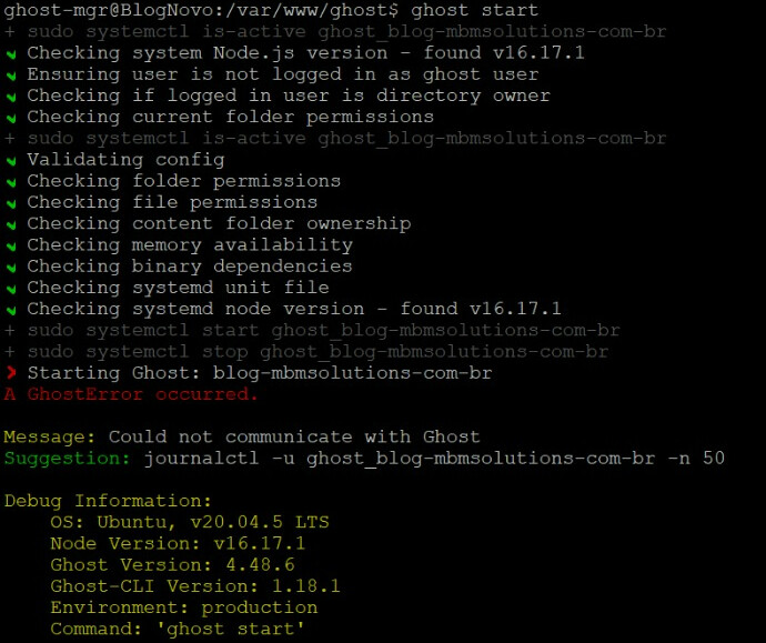 I can't Start Ghost after update - Developer help - Ghost Forum
