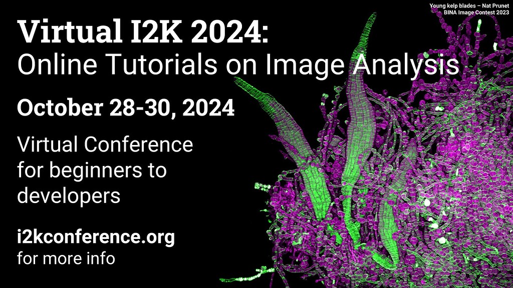 Virtual I2K 2024: Online Tutorials on Image Analysis, Oct 28-30, 2024 - Announcements - Image.sc ...