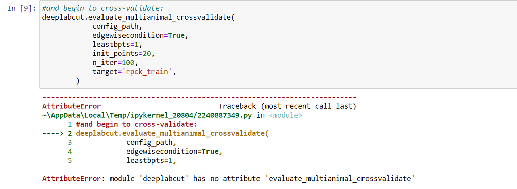 Error: 'deeplabcut' has no attribute 'evaluate_multianimal_crossvalidate' - Usage & Issues ...