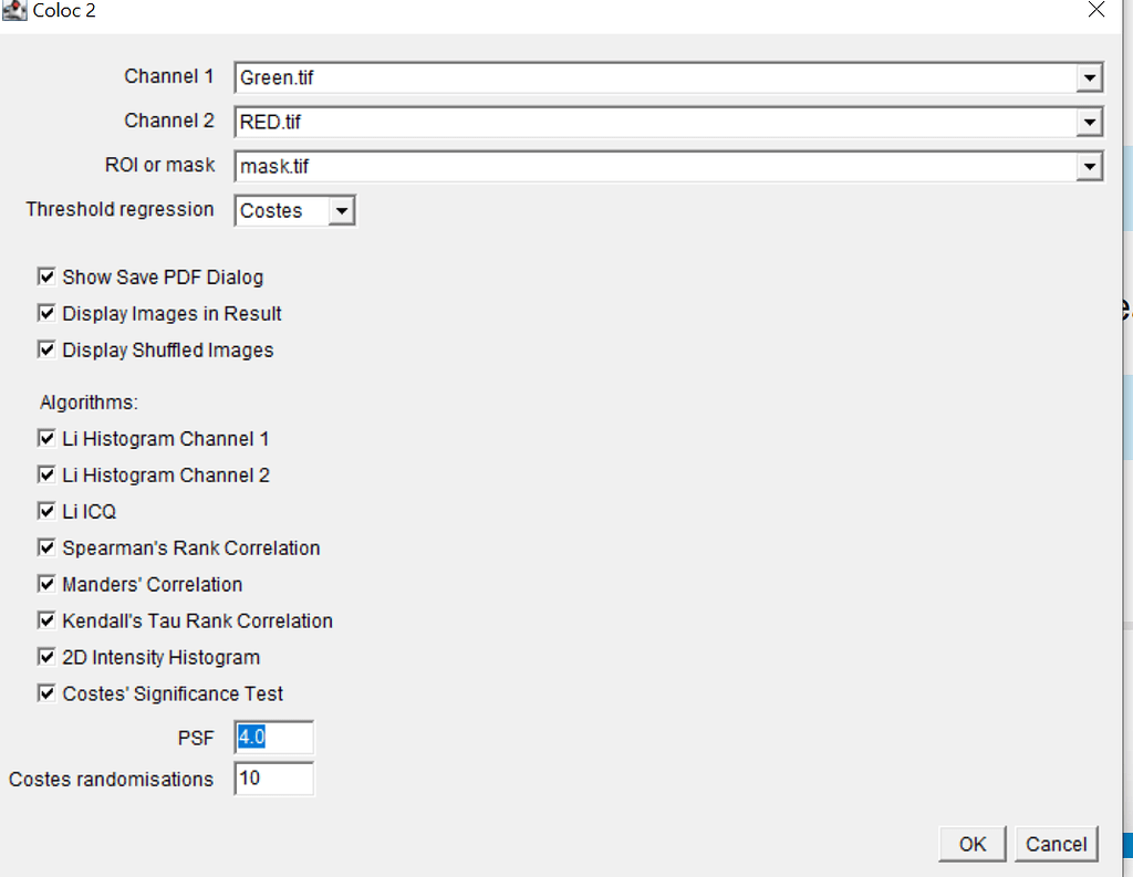 Coloc2 in ImageJ for colocalization analysis - Image Analysis - Image.sc Forum