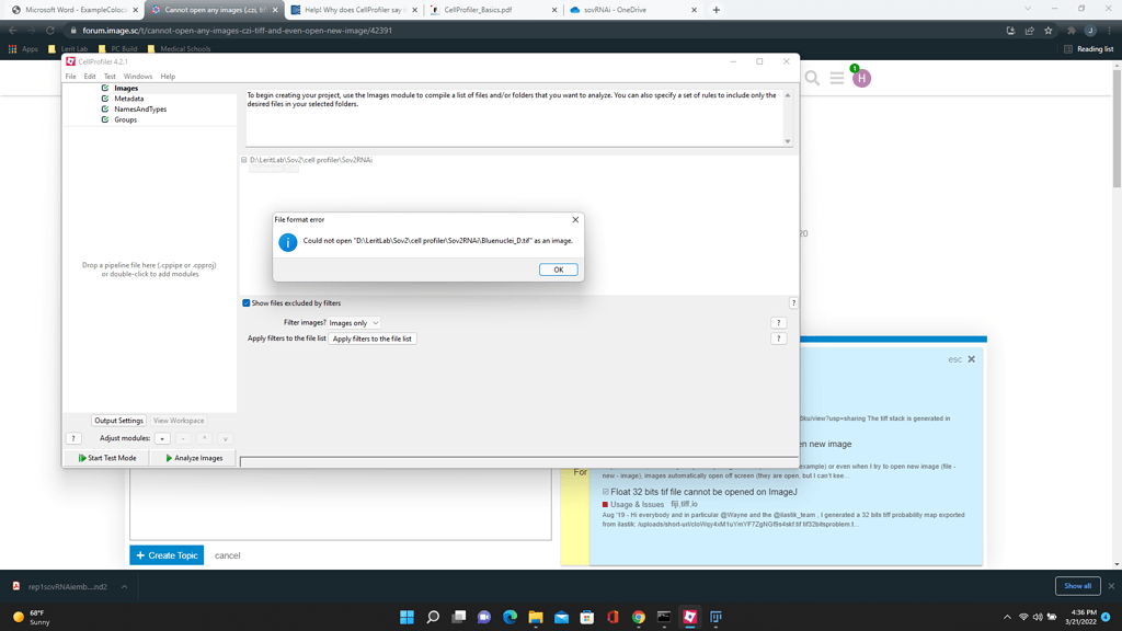 Can't open .tif files - Image Analysis - Image.sc Forum