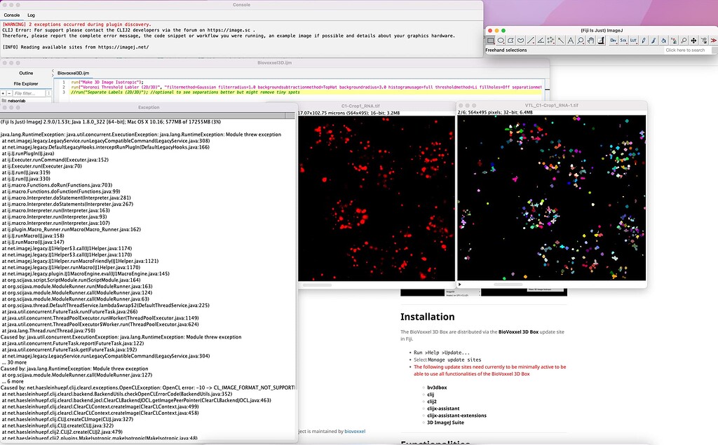 Biovoxxel 3D Error due to CLIJ2 exception - Usage & Issues - Image.sc Forum