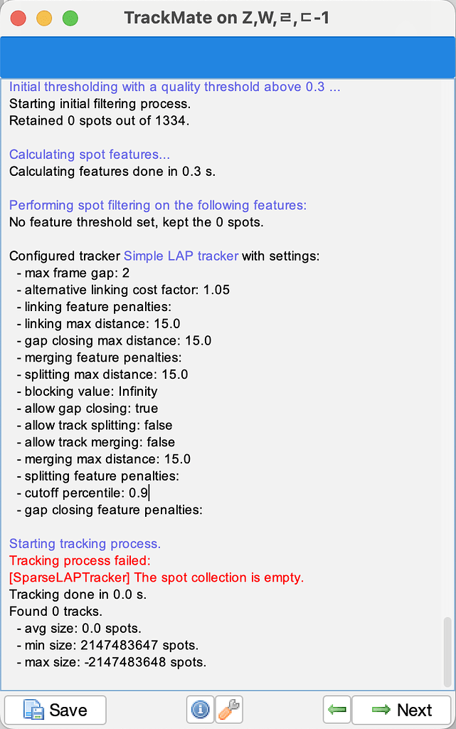 Trackmate problem: "[SparseLAPTracker] The spot collection is empty." - Usage & Issues - Image ...