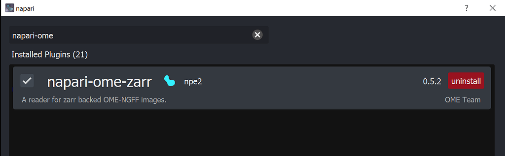 Napari - napari-ome-zarr plugin is not registered - Usage & Issues - Image.sc Forum