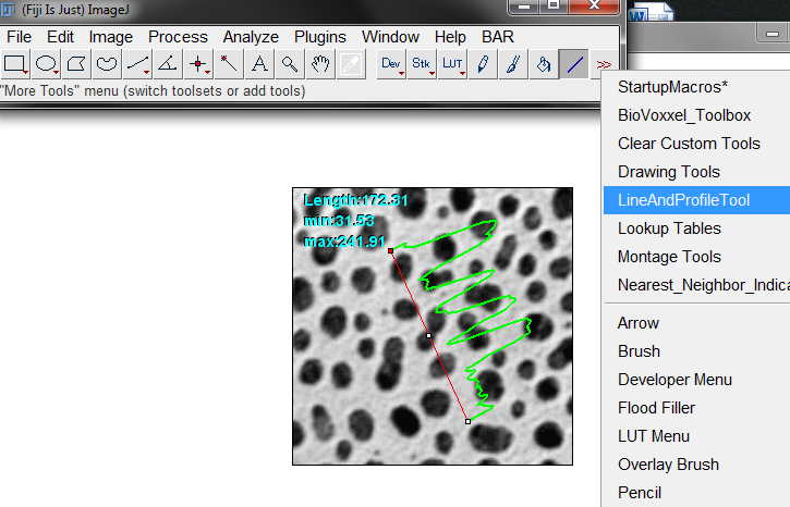 Plotting (superposing) the profile curve on the image - Image Analysis ...