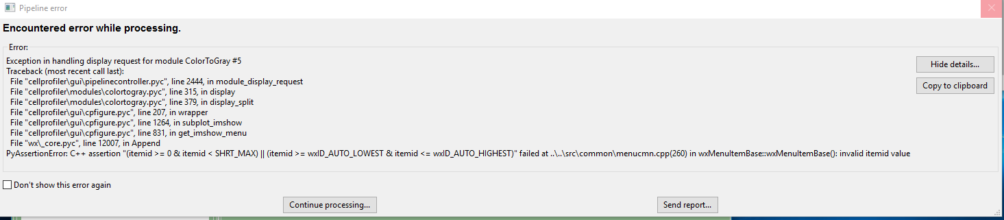 Pipeline Error cellprofiler - Usage & Issues - Image.sc Forum