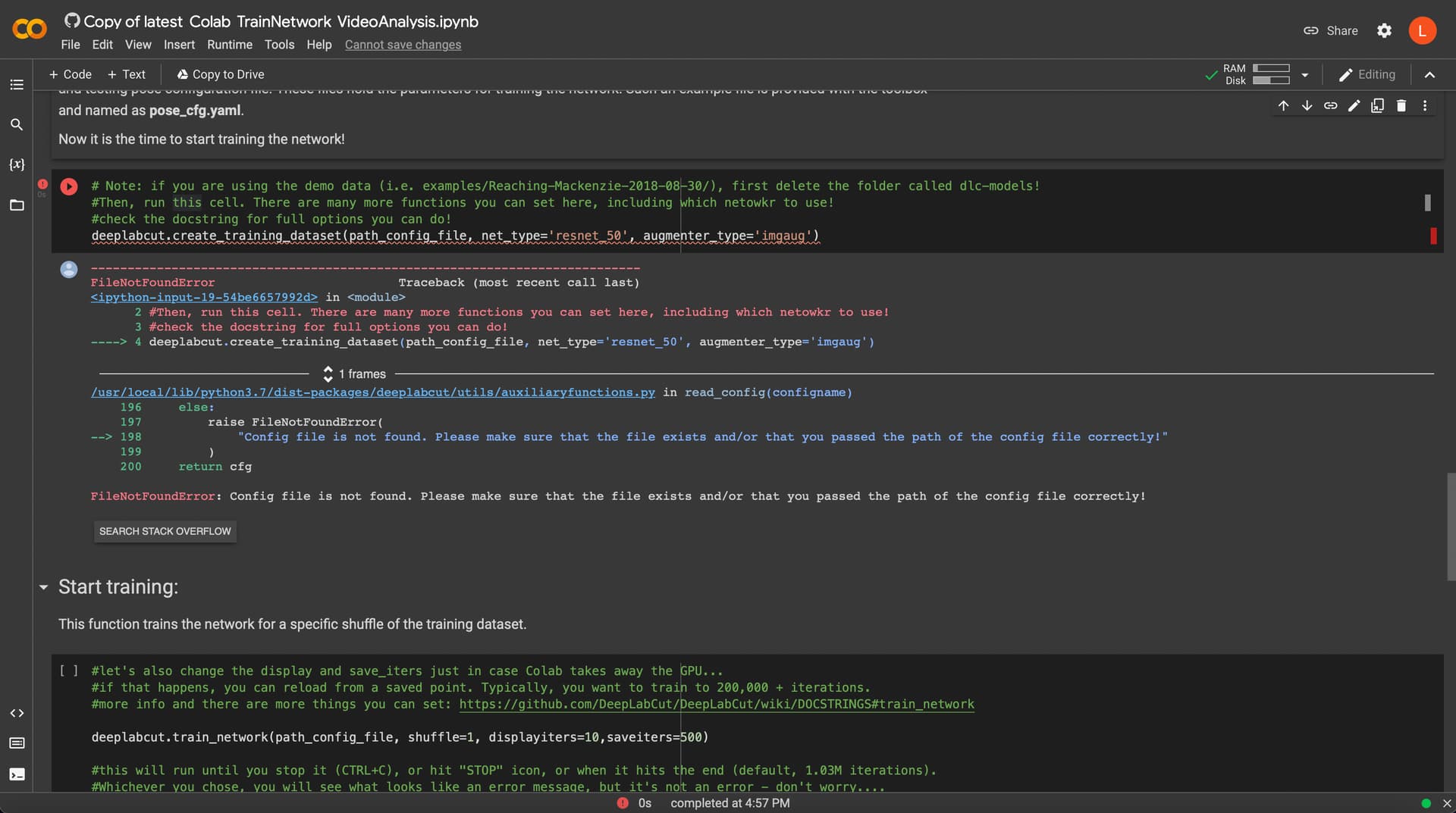 DLC Google Colab: create_training_dataset - Usage & Issues - Image.sc Forum