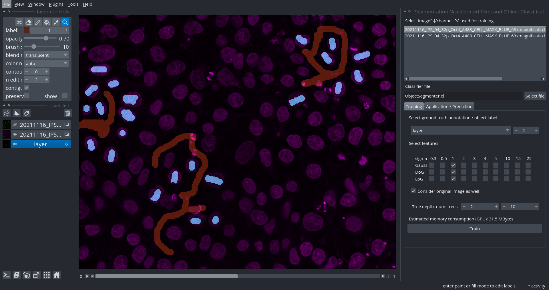 Napari accelerated pixel and object classifion Index Error - Usage & Issues - Image.sc Forum