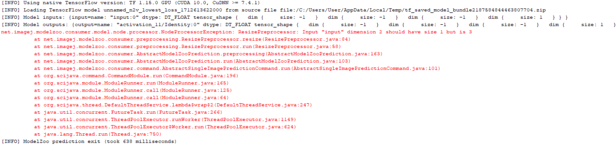 Noise2Void Fiji Prediction error - input dimension - Usage & Issues - Image.sc Forum