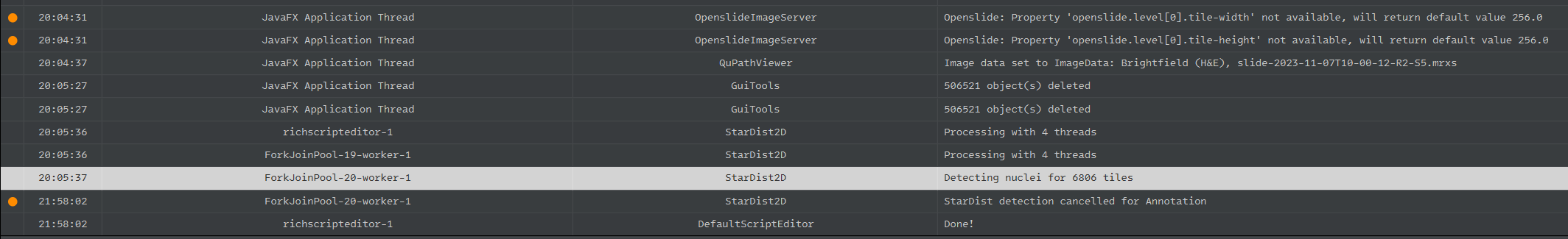 WARN: StarDist detection cancelled for Annotation - Usage & Issues - Image.sc Forum