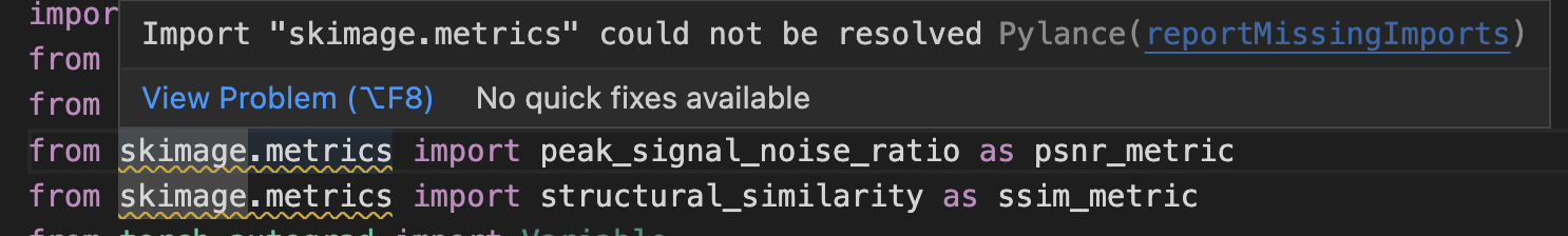 Import "skimage.metrics" could not be resolved - Development - Image.sc Forum