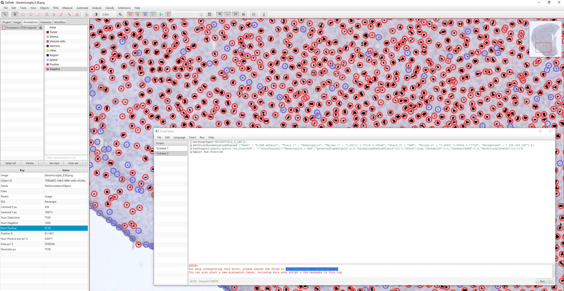 Script For Outputting Num Positive Cells Image Analysis Image Sc Forum