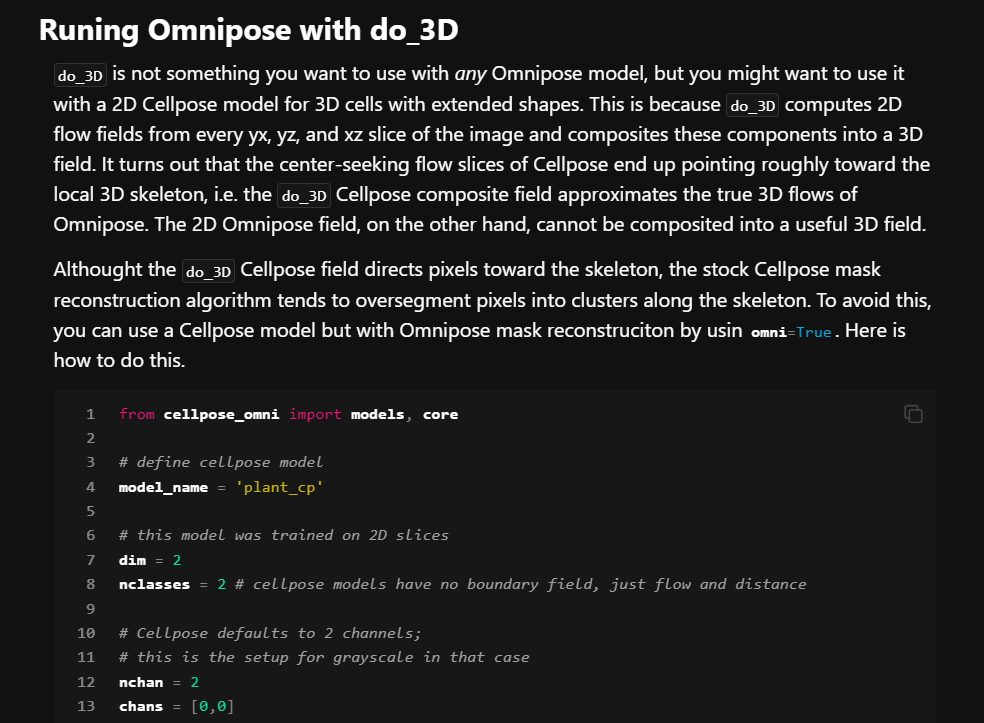 3D Segmentation in Omnipose using 2D Cellpose Models - Usage & Issues - Image.sc Forum