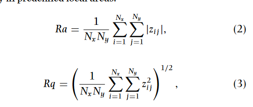 How to calculate profile roughness, such as Ra and Rz, for a picture ...