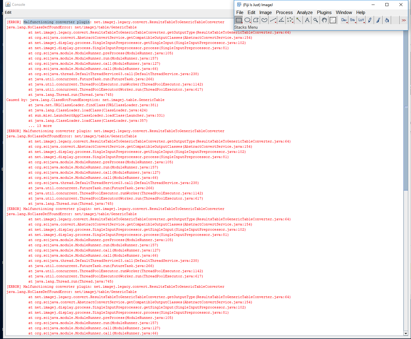 Malfunctioning converter plugin error after update - Usage & Issues - Image.sc Forum