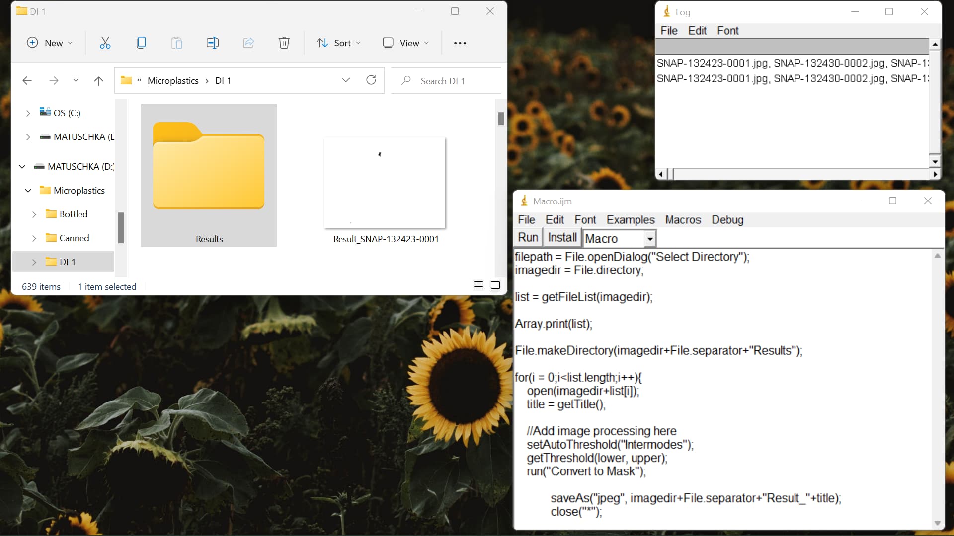 Setting Threshold And Particle Analysis Via Batch Processing In Imagej Image Analysis Image