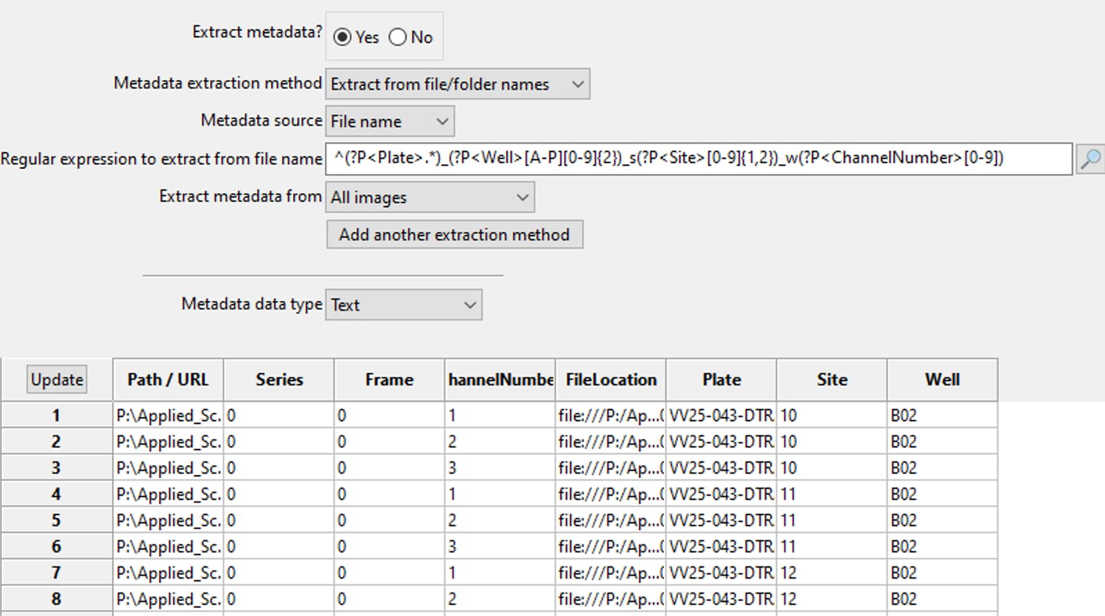 Error in 'Names and Types' metadata extraction method - Usage & Issues - Image.sc Forum