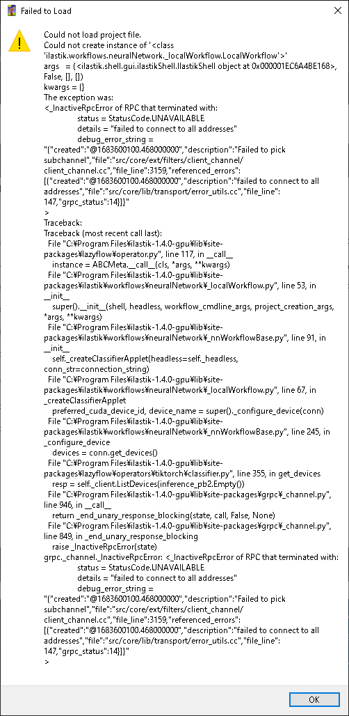 Ilastik Neural network (local) failed to start from the beginning - Usage & Issues - Image.sc Forum