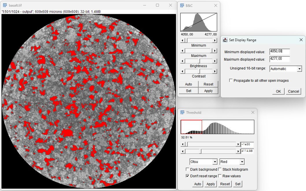 Result of Otsu's thresholding in ImageJ differs from that of python ...